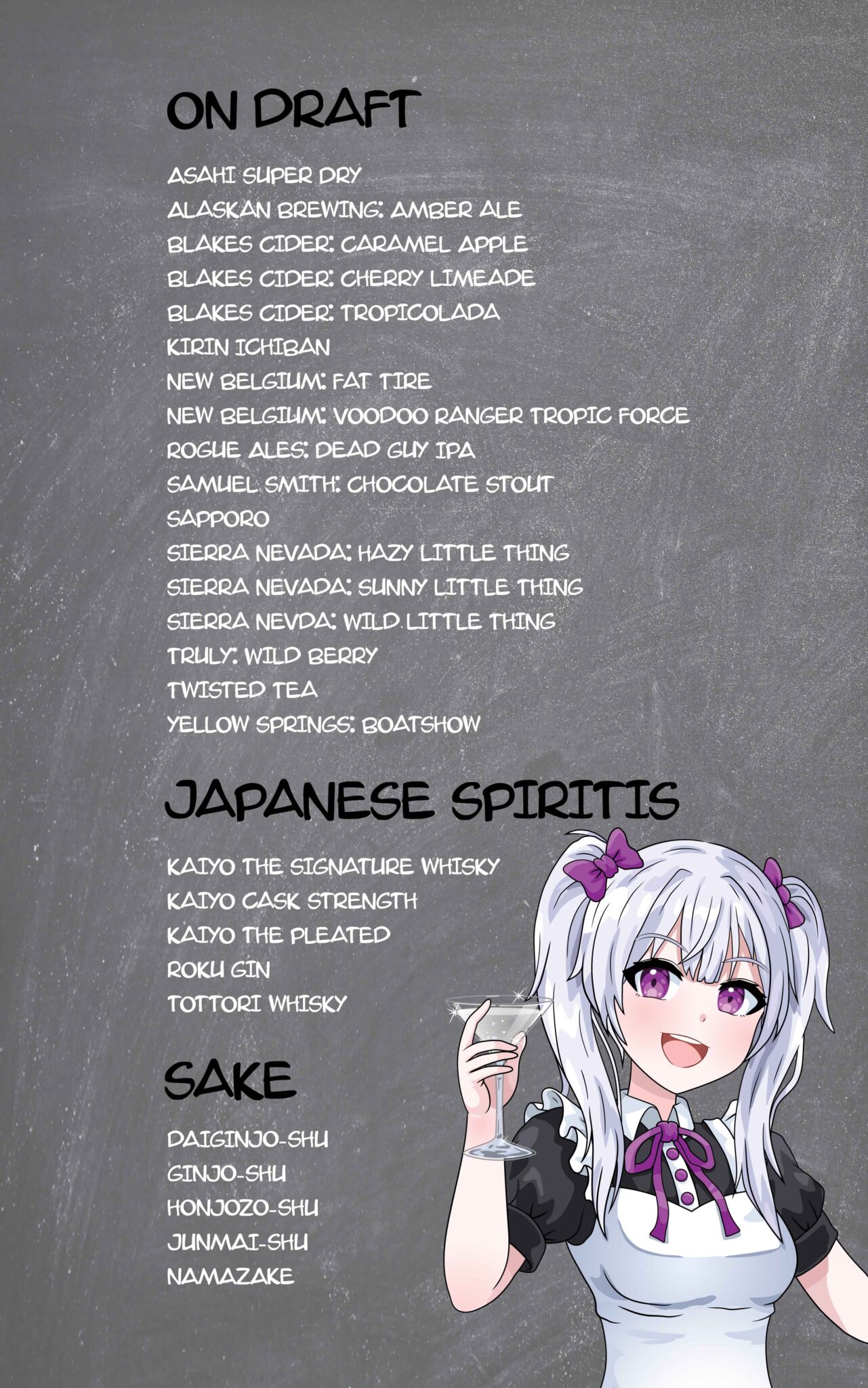 Drink Menu - Anime Bar & Restaurant - Izakaya